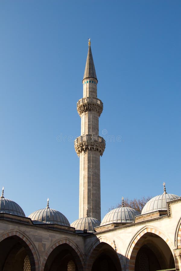 Minaret of Ottoman Mosques in View Stock Image - Image of turkish ...