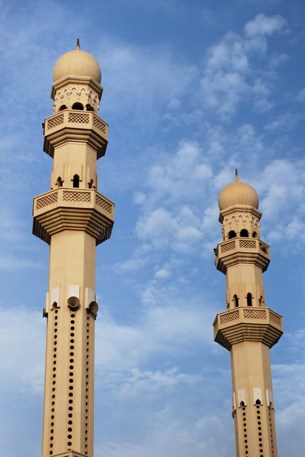 Minarets stock image. Image of mosque, muezzin, bahrain - 5404417