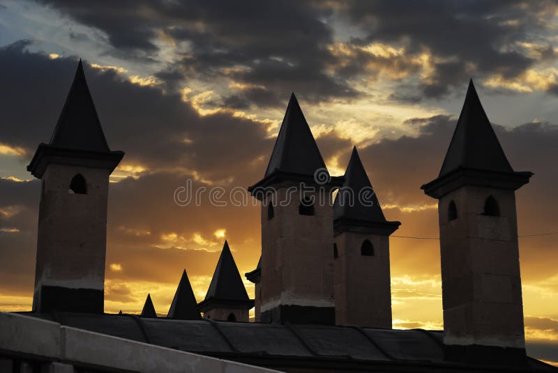 Minarets at sunset stock photo. Image of culture, dusk - 48883676