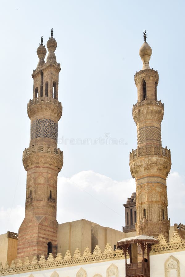 The Minarets View of Al-azhar Mosque at Cairo Egypt Stock Image - Image ...