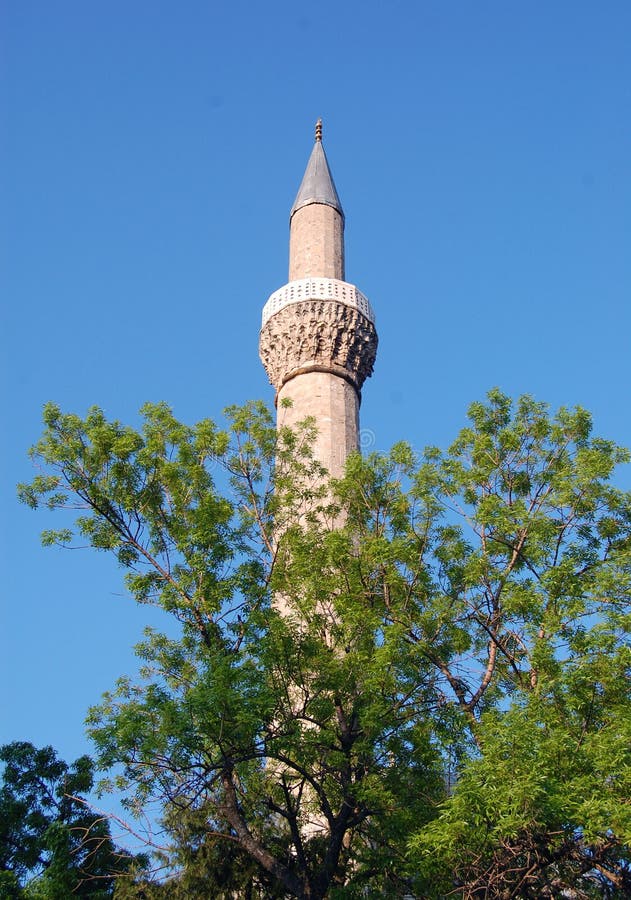 Minarett auf der Moschee stockfoto. Bild von göttlich - 2079126