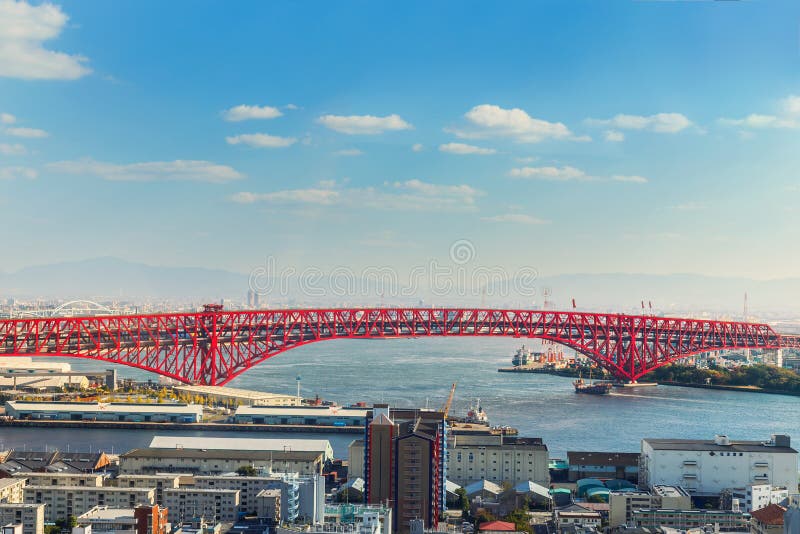 Minato Bridge In Osaka Japan Editorial Image Image Of Ship