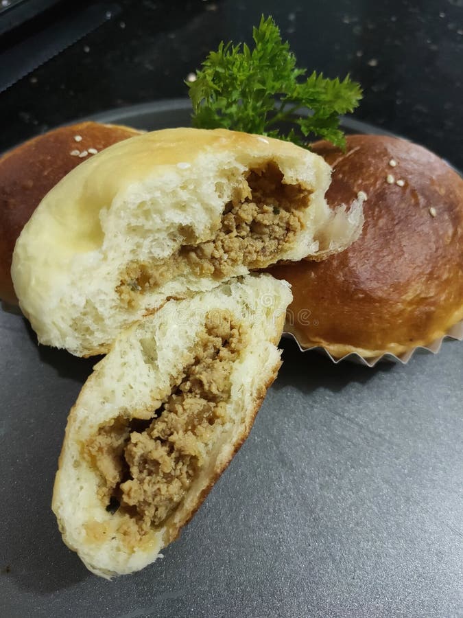 Minced Beef Bread on the Tray Stock Image - Image of bread, home: 308338573