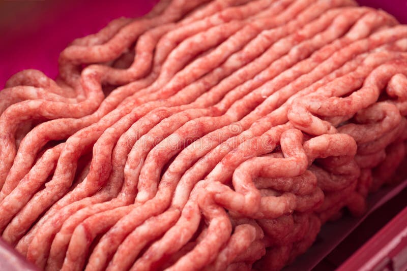 Close Up of Lean Ground Beef Stock Photo - Image of ground, macro ...
