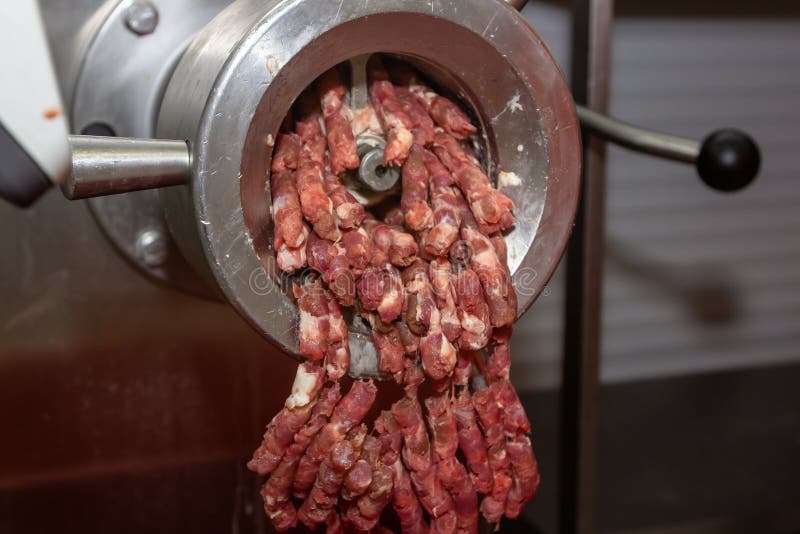 Minced Beef is Prepared at a Meat Processing Plant Stock Photo - Image ...