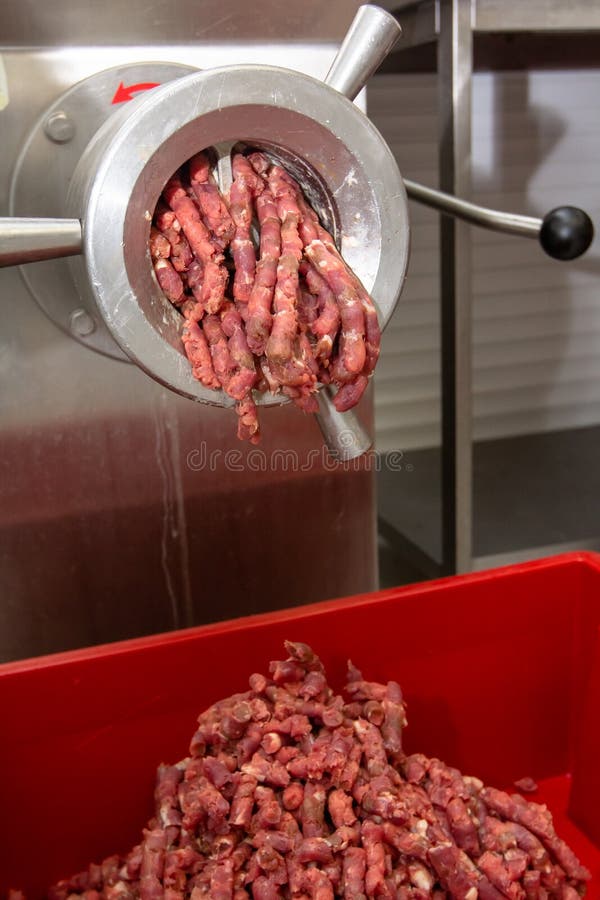 Minced Beef is Prepared at a Meat Processing Plant Stock Photo - Image ...