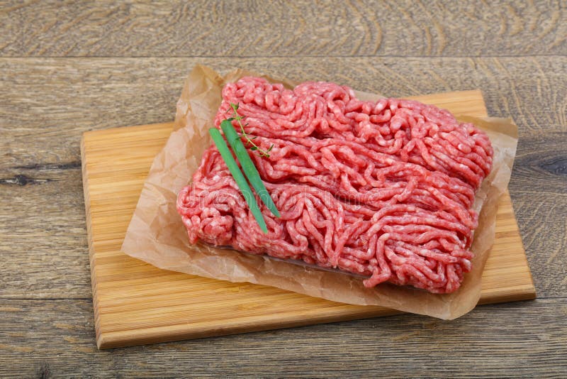 Minced beef stock image. Image of ground, healthy, wooden - 81373765