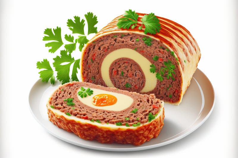 Meatloaf baked food stock vector. Illustration of beef - 218752783