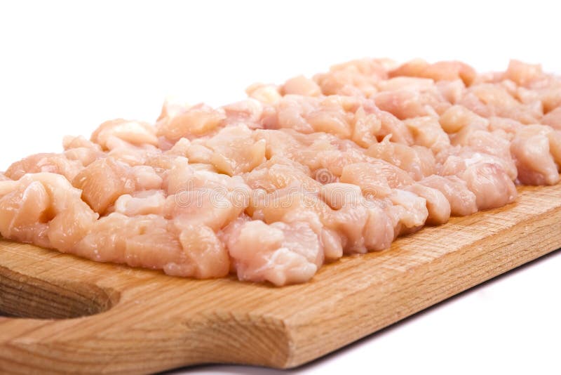 Minced Chicken Meat on Wooden Board Stock Photo - Image of eating, meat ...
