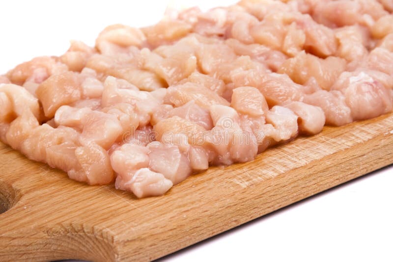 Minced Chicken Meat on Wooden Board Stock Image - Image of freshness ...