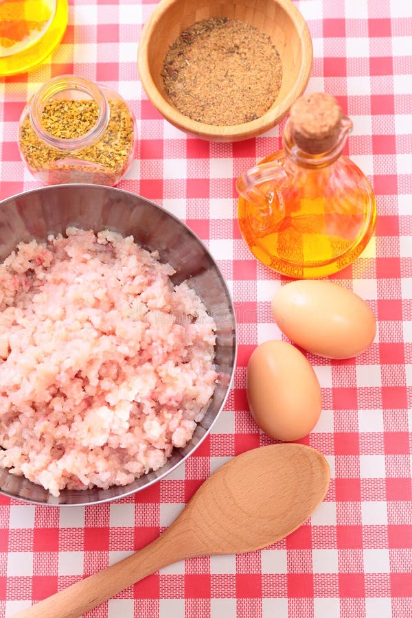 Minced Fish in the Bowl and Spices Stock Image - Image of ingredeint ...