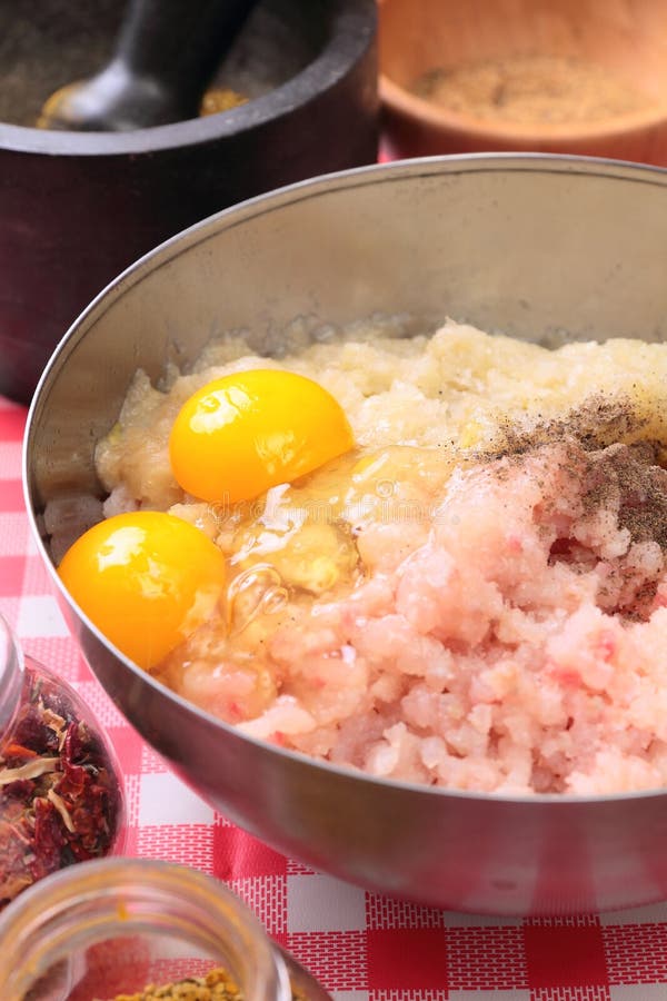 Minced Fish in the Bowl and Spices Stock Image - Image of minced, dill ...