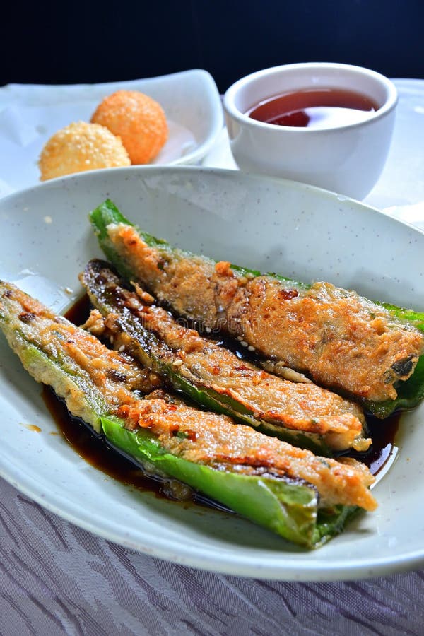 Minced fish green pepper stock image. Image of sauce - 267382531