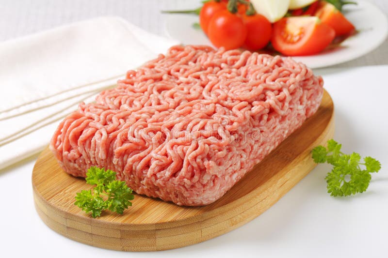 Minced meat stock photo. Image of processed, block, wooden - 58626308
