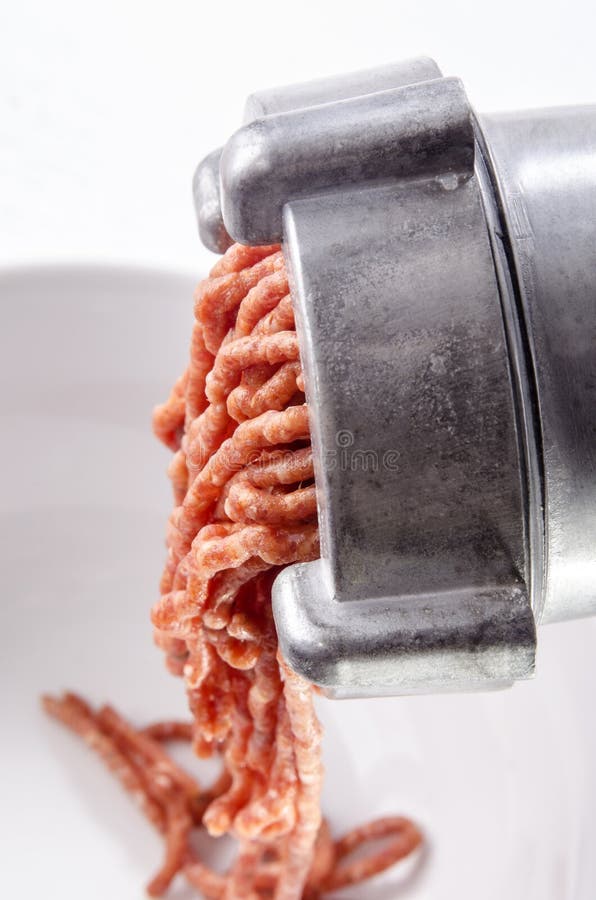 Minced Meat Comes from a Mincer Stock Photo - Image of meat, tool: 28067602
