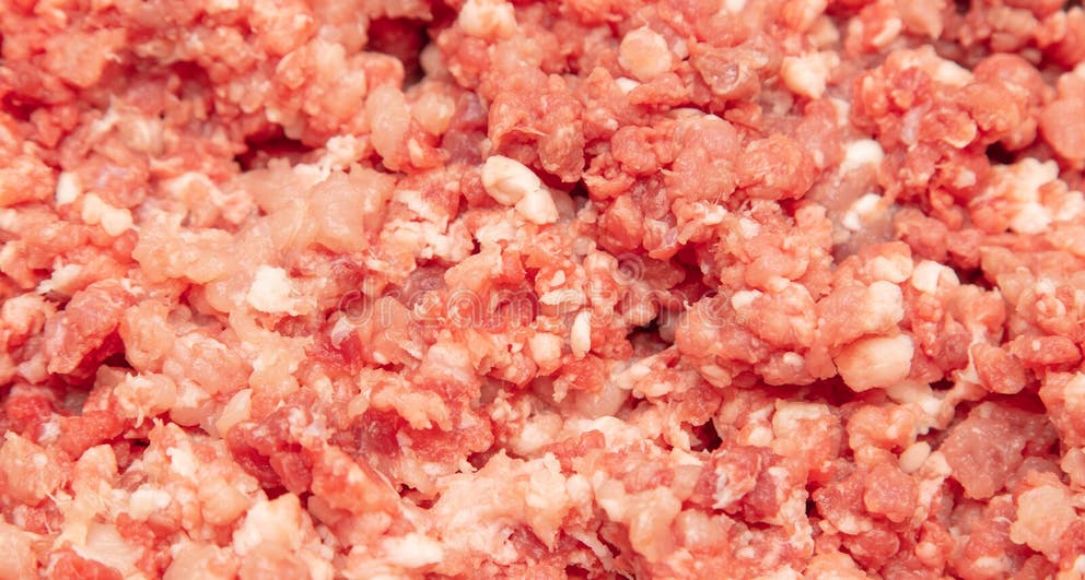 Minced Meat and Fat As Background. Stock Image - Image of mince ...