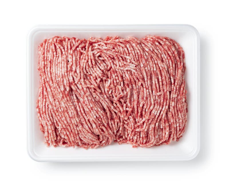 Minced meat in a food tray stock image. Image of groceries - 204245431