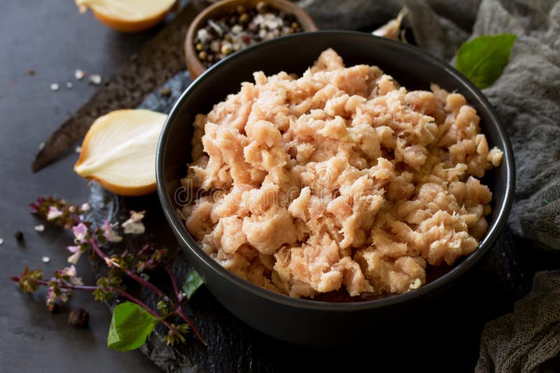 Minced Meat and Ingredients for Cooking Minced Meat Stock Photo - Image ...