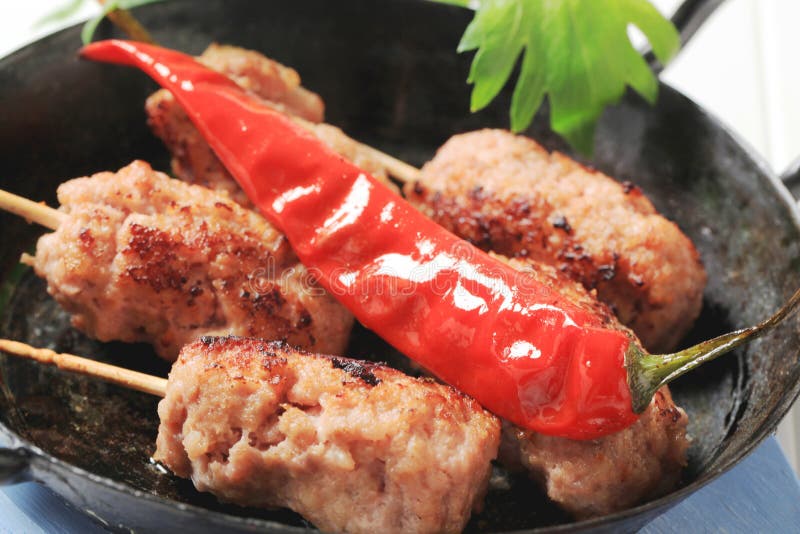 Minced meat kebabs stock photo. Image of greek, appetizer - 54445148