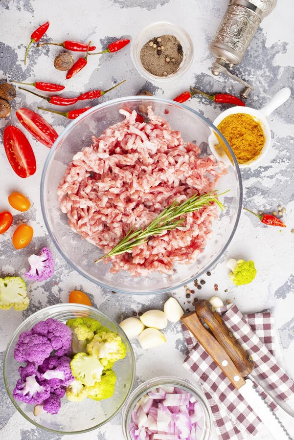 Minced meat stock image. Image of forcemeat, cooking - 167627945