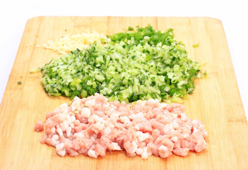 Minced Meat Minced Vegetables Stock Image - Image of healthy, green ...