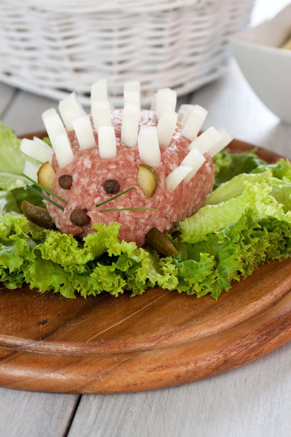 Minced Meat Onions As Hedgehog Stock Photos - Free & Royalty-Free Stock ...