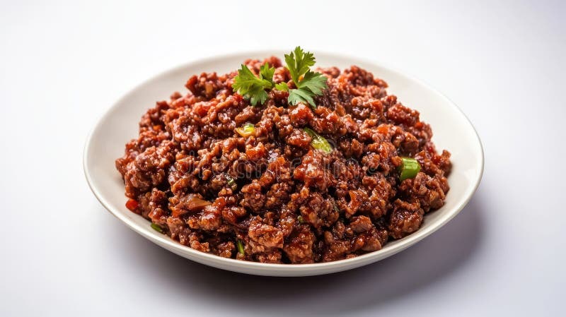 Minced Mutton Meat Cooking Isolated Stock Illustration - Illustration ...