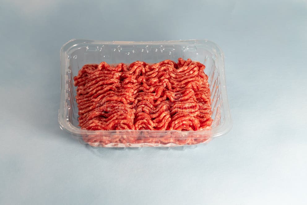 Minced Pork and Beef in Packaging for Sale Stock Photo - Image of ...