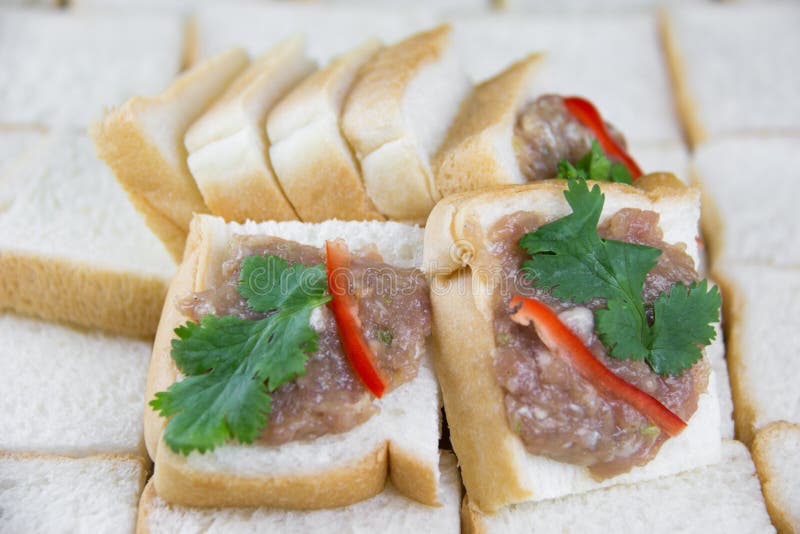 Minced pork toast stock image. Image of thai, pork, meal - 35610361