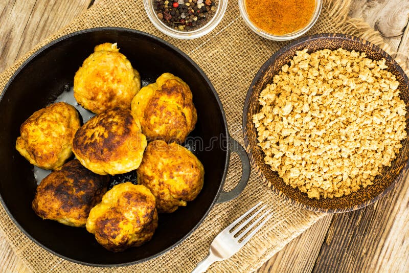 Minced Soy Cutlets stock image. Image of diet, vegan - 80823879