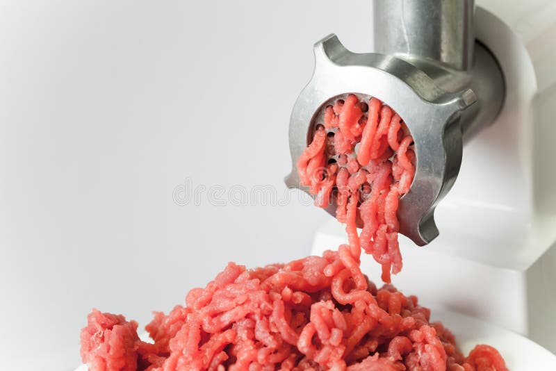 Mincer Machine with Chopped Meat Stock Photo - Image of chop, grinder ...