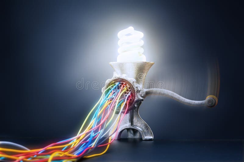 Mincing Machine is Grinding Up a Lamp Stock Image - Image of household ...