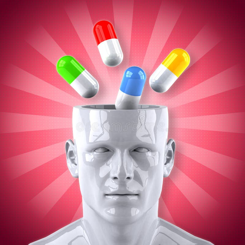 Mind and drugs stock illustration. Illustration of meditation - 9828504