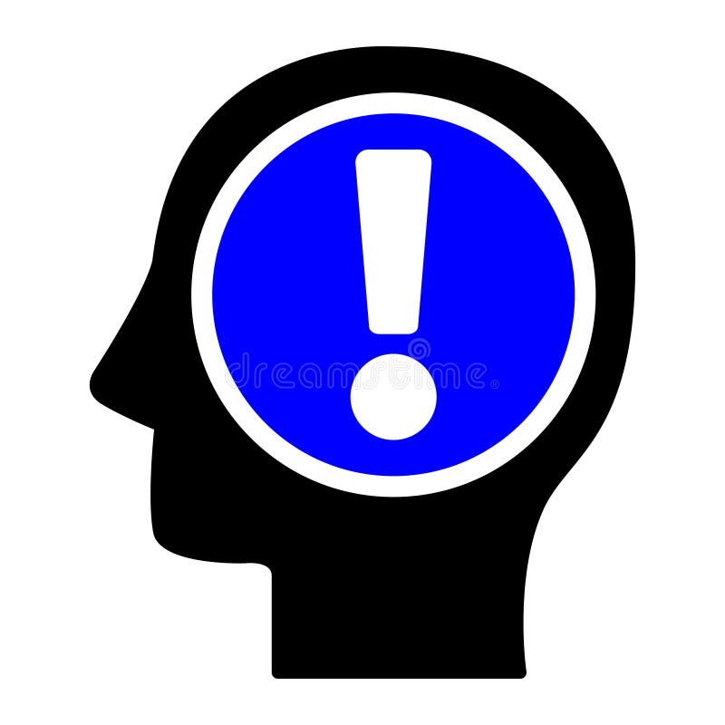 Mind Alert Icon in Flat Style Stock Vector - Illustration of panic ...