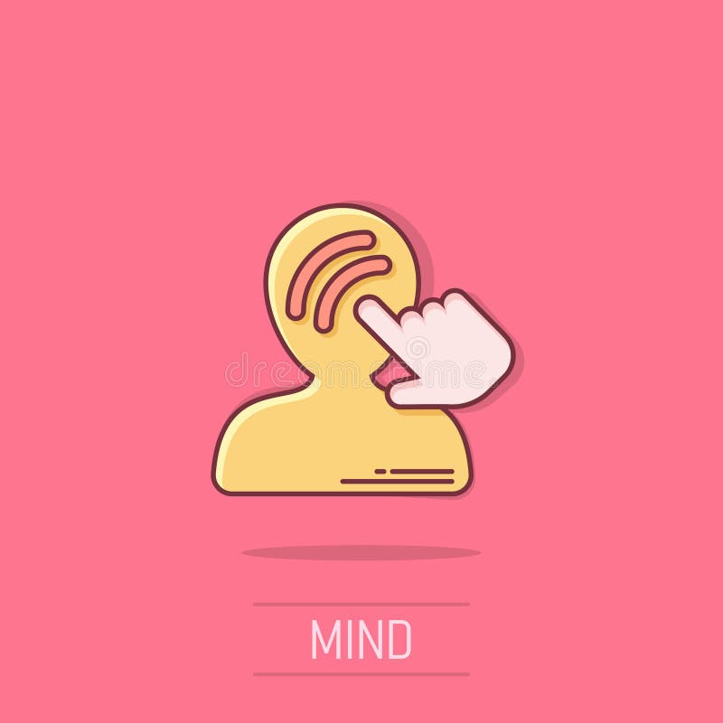 Mind Awareness Icon in Comic Style. Idea Human Cartoon Vector ...