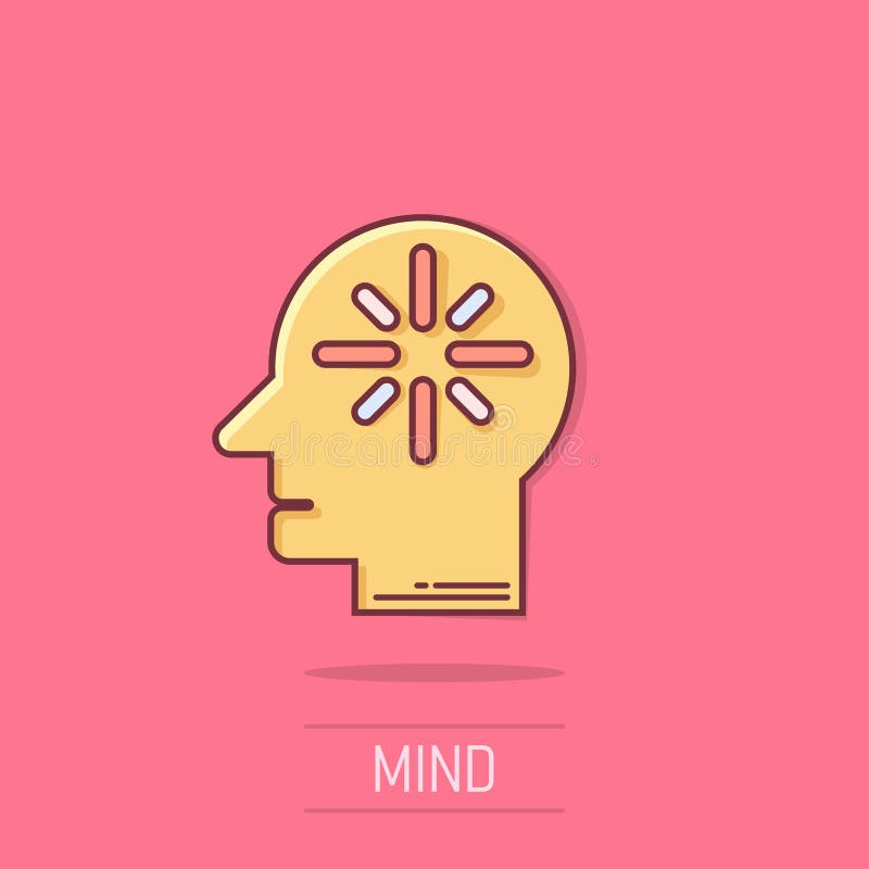Mind Awareness Icon in Comic Style. Idea Human Cartoon Vector ...