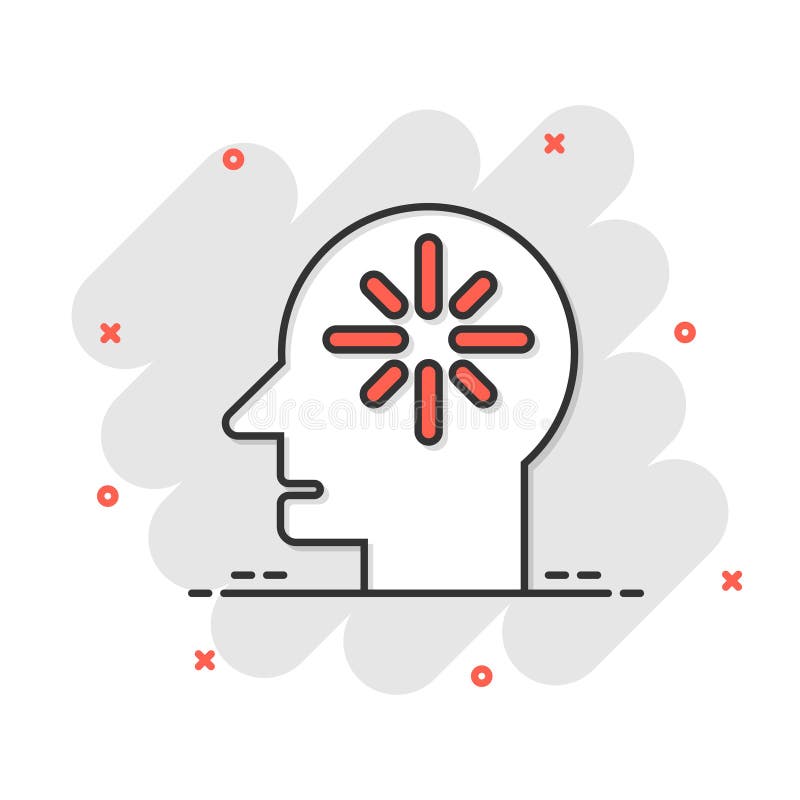 Mind Awareness Icon in Comic Style. Idea Human Cartoon Vector ...