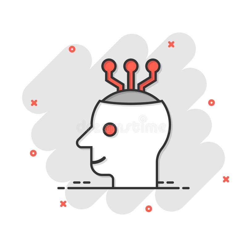 Mind Awareness Icon in Comic Style. Idea Human Cartoon Vector ...