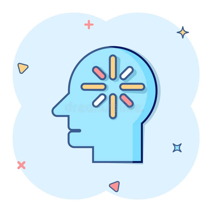 Mind Awareness Icon in Comic Style. Idea Human Cartoon Vector ...