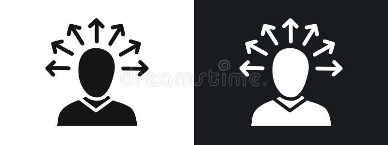 Mind Awareness Icon Linear Graphics Set Vector in Black Stock Vector ...