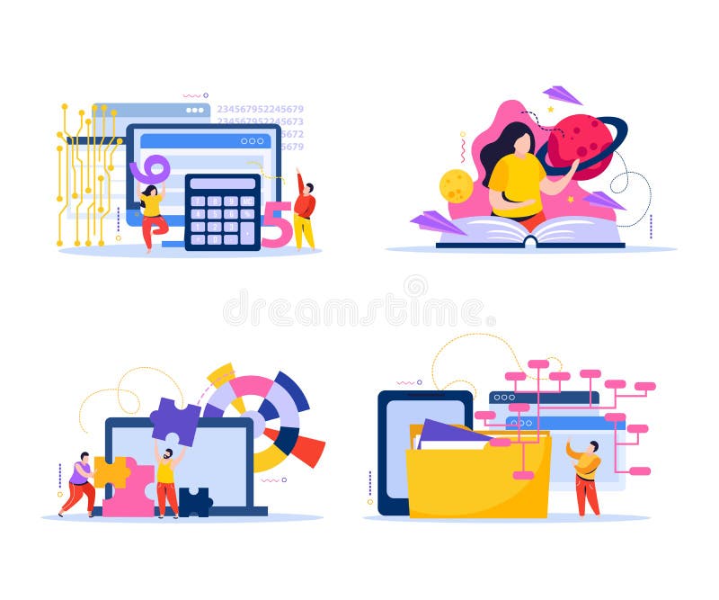 Mind Behavior Flat Icon Set Stock Vector - Illustration of feeling ...