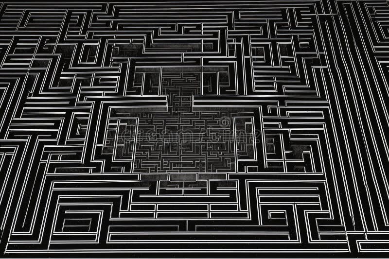 Mind-bending Optical Illusion of a Maze on an Infinite Plane Stock ...