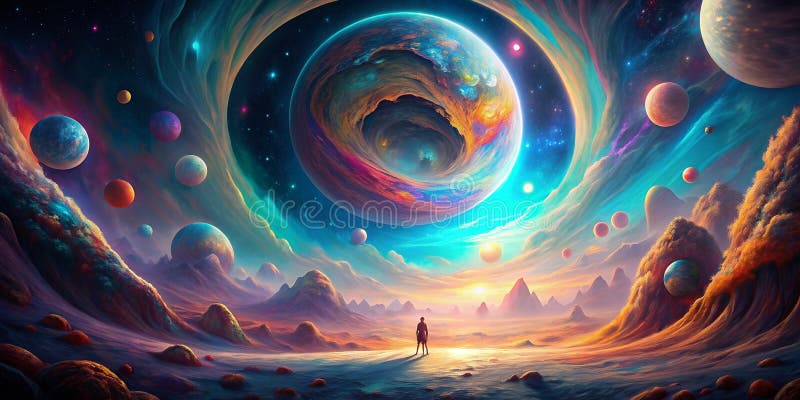 Mind Bending Psychedelic Dreamscape Outer Space Generative by AI Stock ...