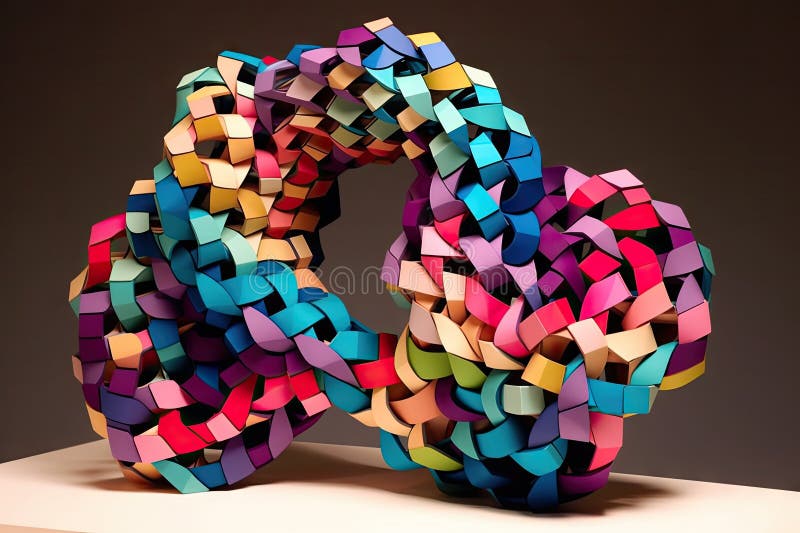 Mind-bending Sculpture Made of Interlocking Shapes and Colors Stock ...