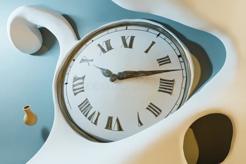 Mind Bending Surrealist Clock Face Warping Time Space Surrounded ...