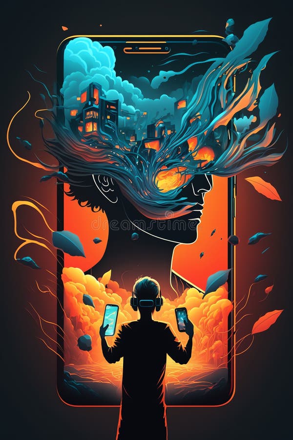 Mind-blowing Digital Artwork Technology Universe Stock Illustration ...