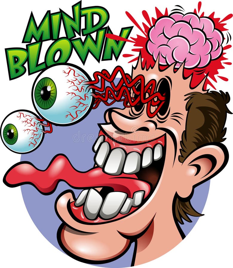 Mind-blowing Excited Man Head Exploding Eyes Popping Out Vector Cartoon ...