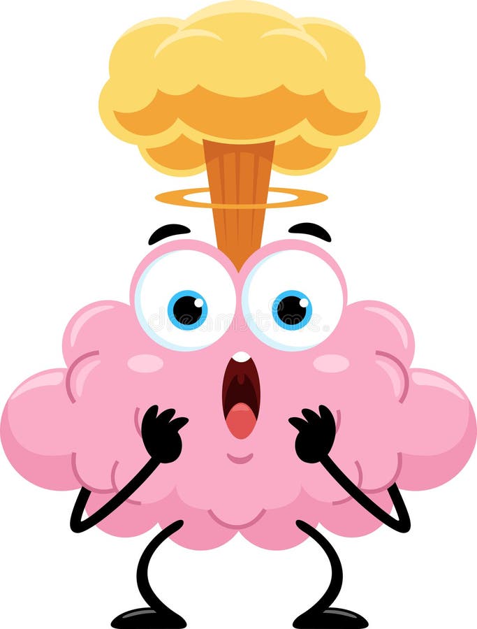 Mind Blown Brain Cartoon Character With Exploding Stock Vector Illustration Of Cloud