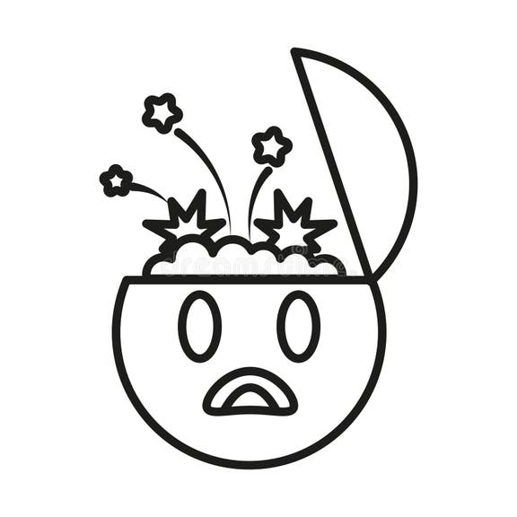 Mind Blown Brain Explosion Expression Icon Stock Vector - Illustration ...
