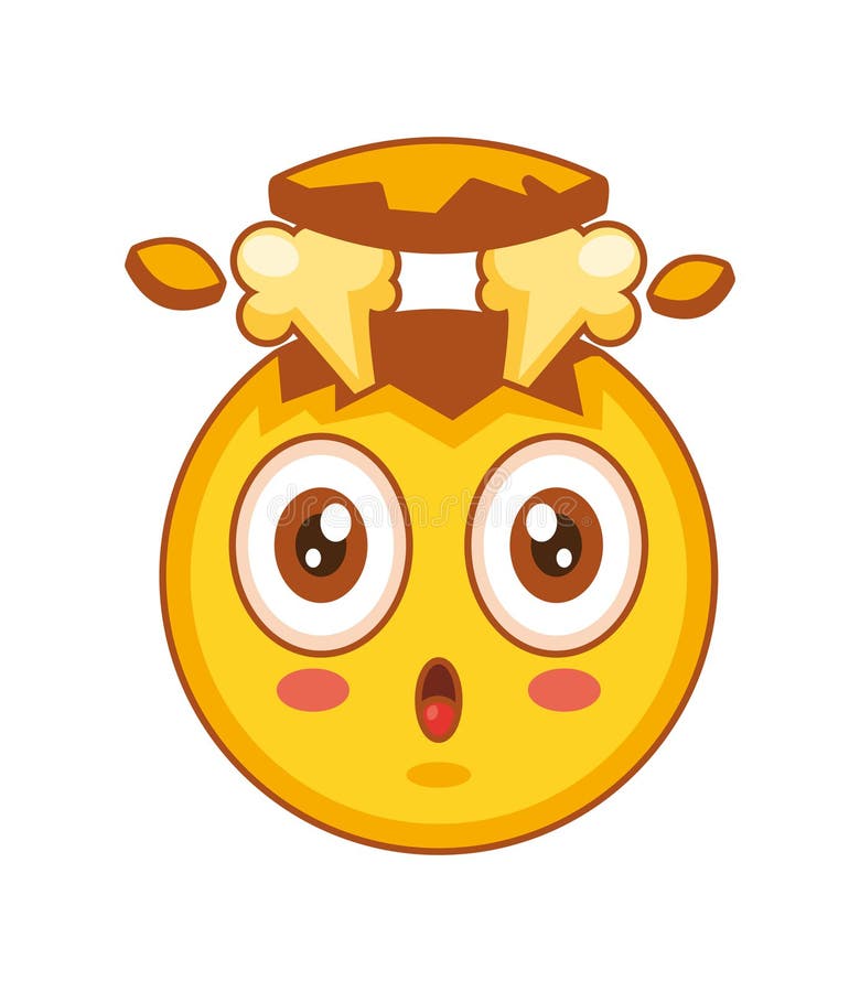 Mind Blown Emoji Cartoon Face Stock Vector - Illustration of surprised, visual: 363796212